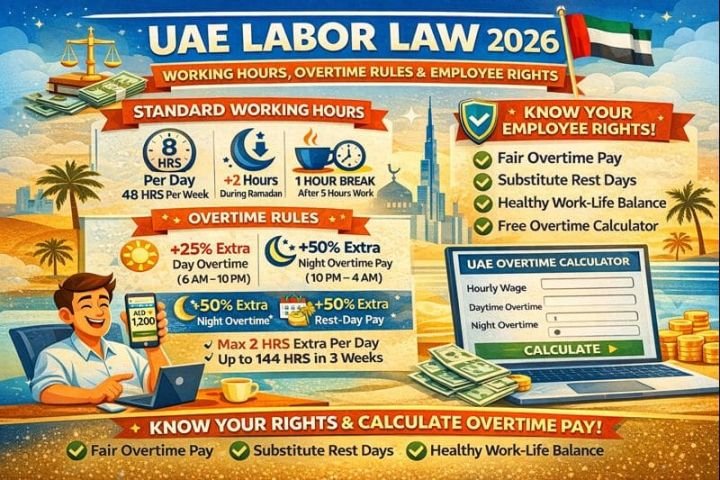 UAE Labor Law 2026: Working Hours, Overtime & Rights